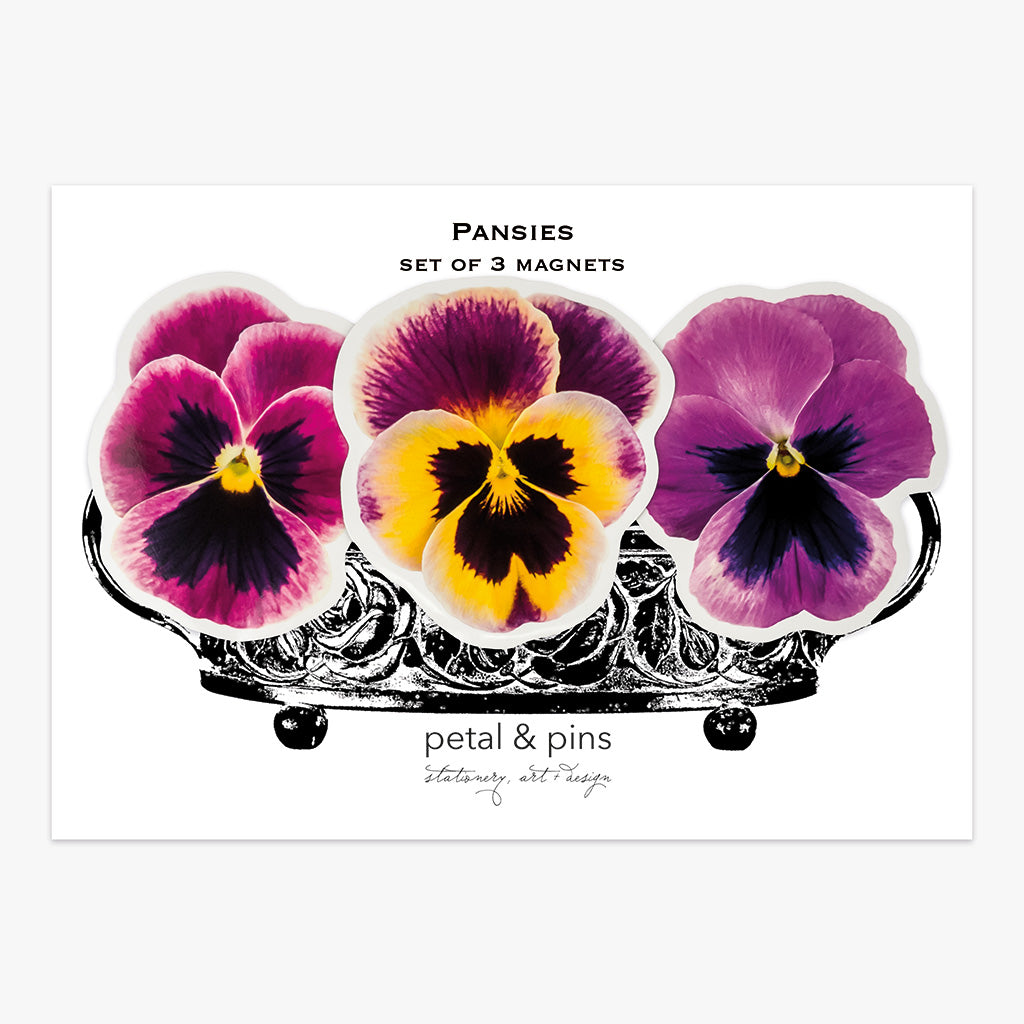 pansies | set of 3 magnets – petal & pins